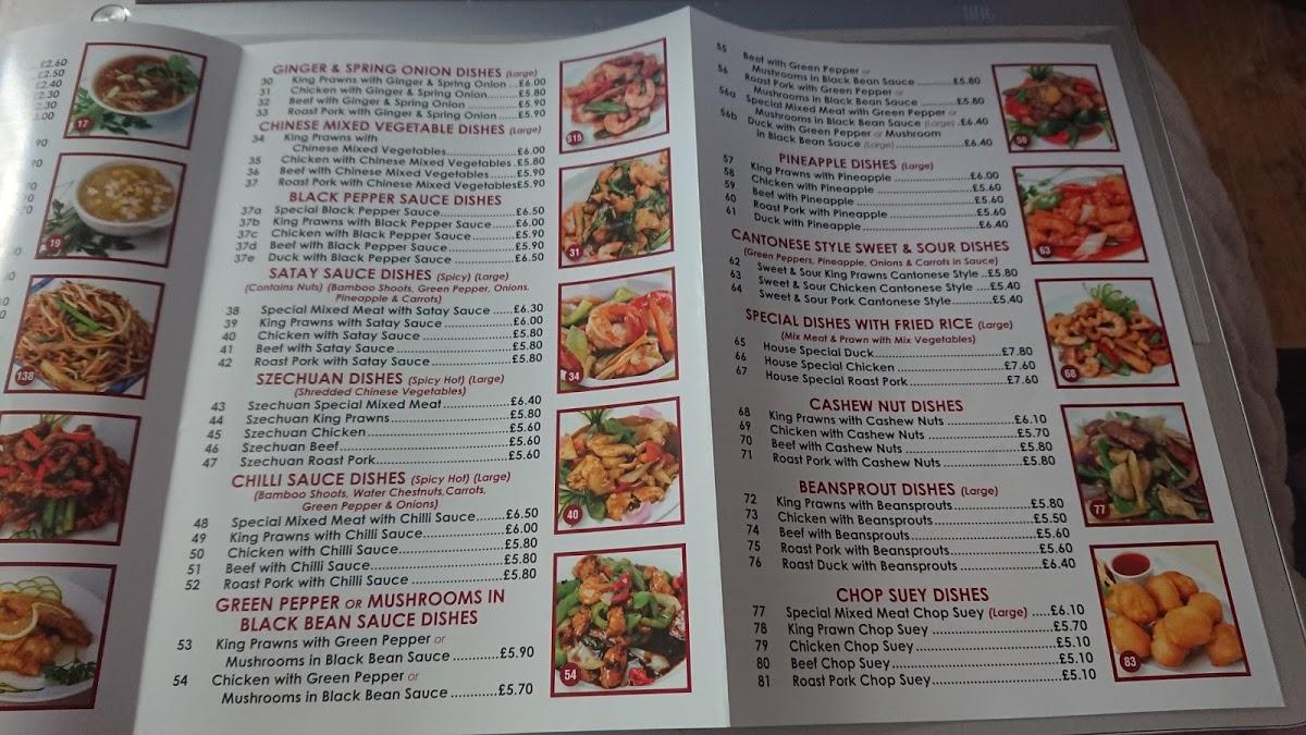 Menu at Golden Valley Chinese restaurant, Llanymynech