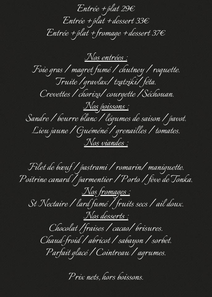 Menu au La Promenade restaurant, Saint-Mathurin-sur-Loire