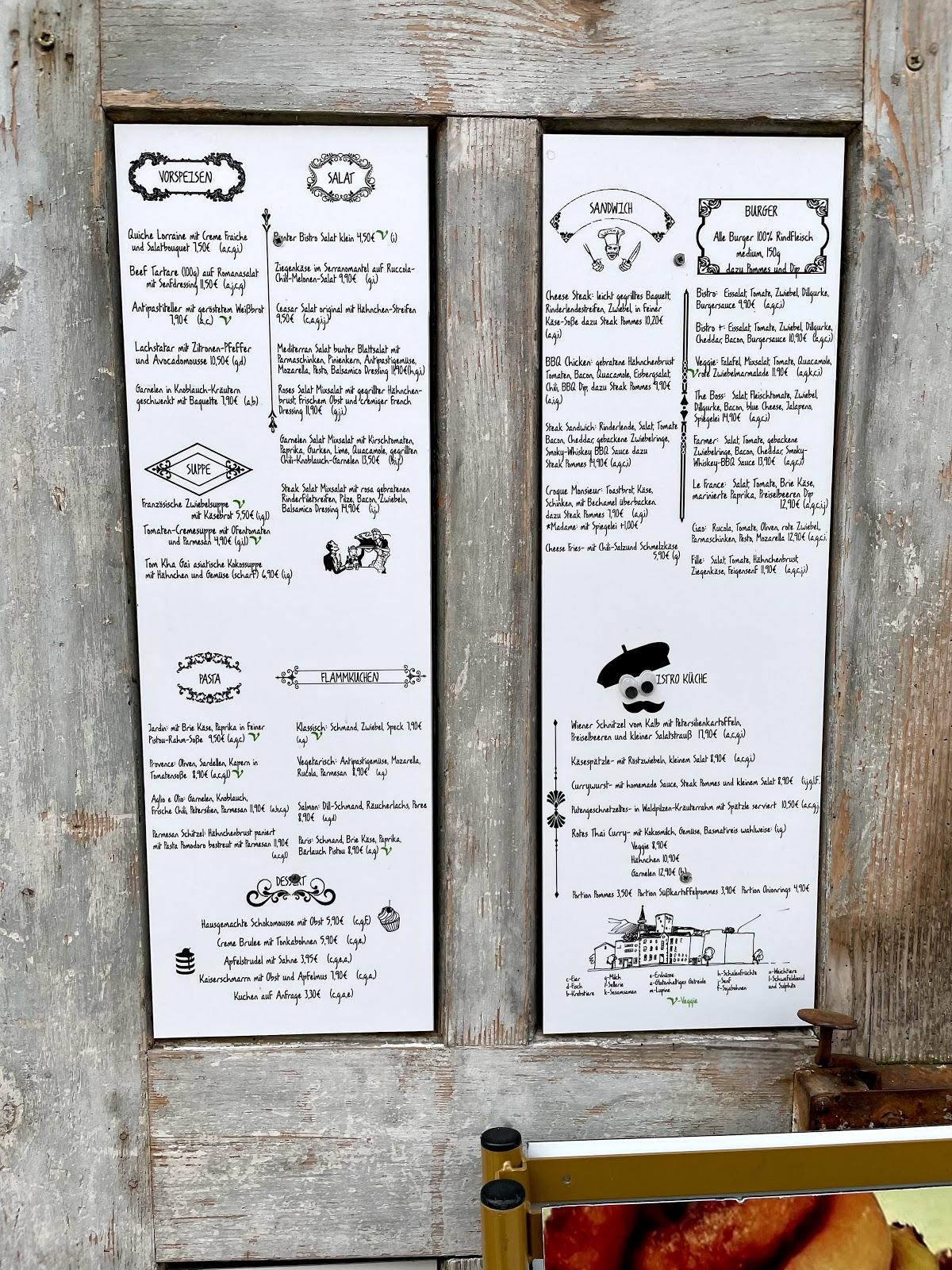 Menu at Café Roses, Trattoria pub & bar, Passau