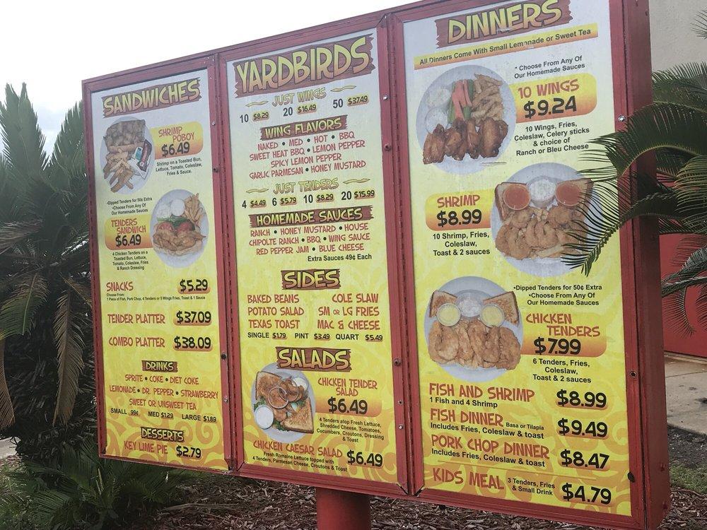 Menu at Yard Birdz BBQ, Fort Walton Beach
