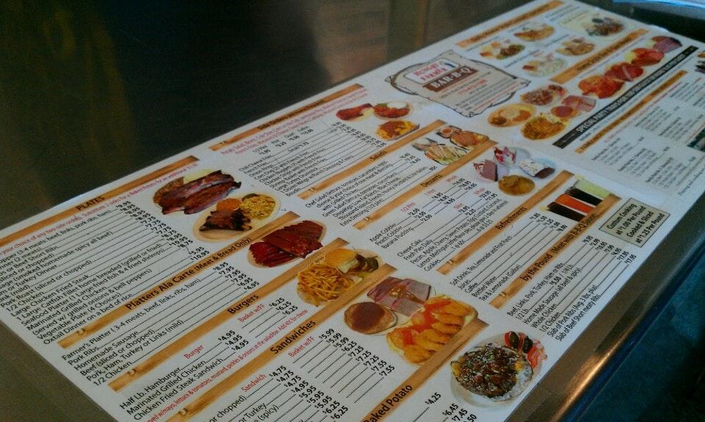 Menu at Hungry Farmer BBQ, Houston, S Post Oak Rd