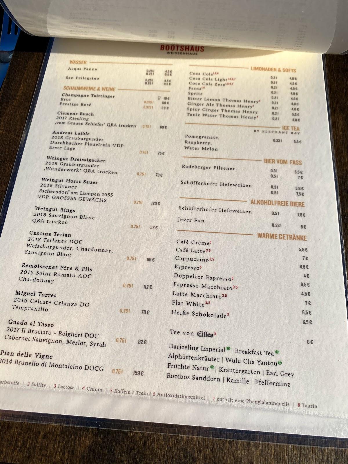 Menu at Restaurant Bootshaus Weissenhaus, Wangels