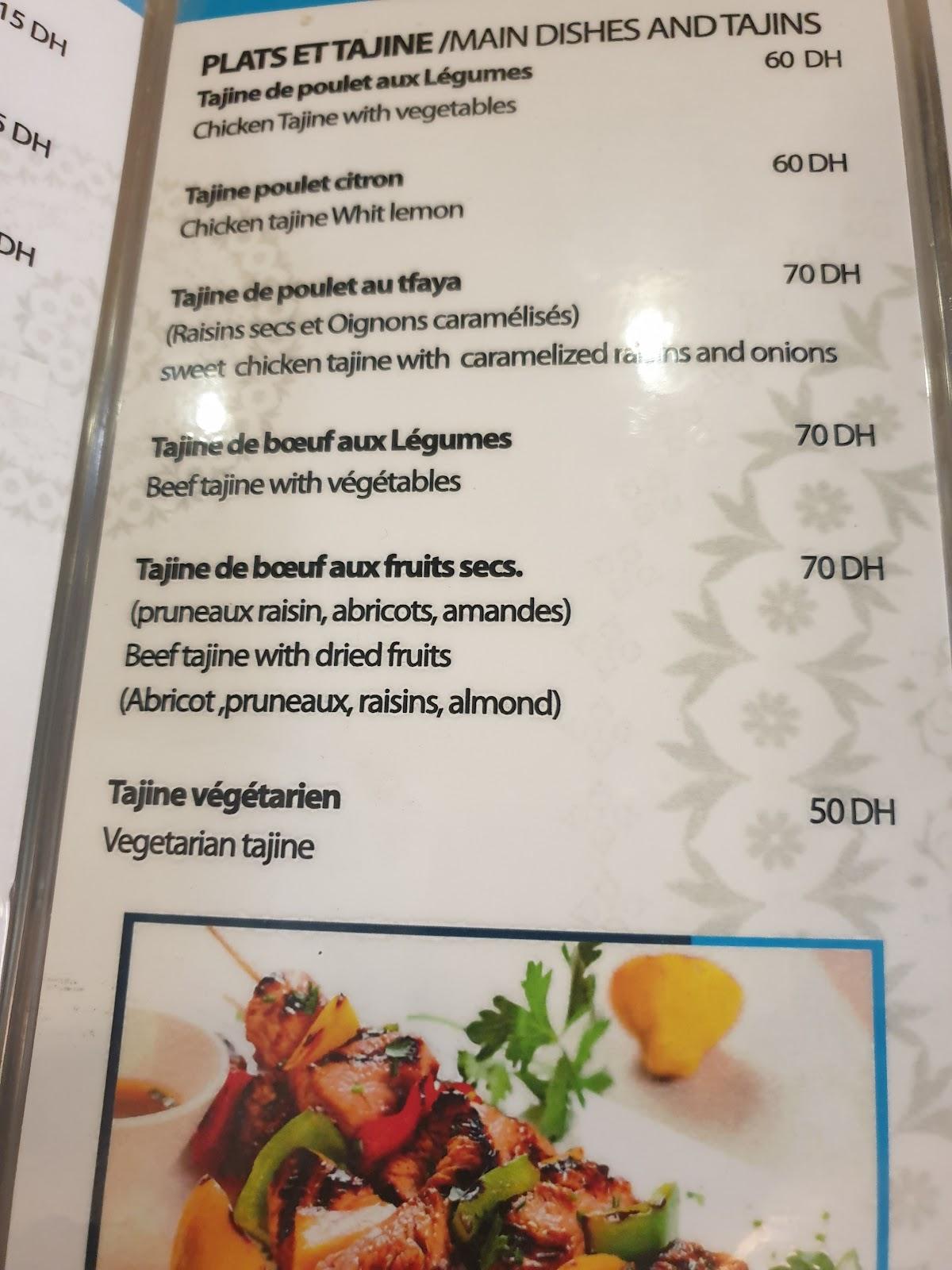 Menu at Restaurant Khmissa, Essaouira