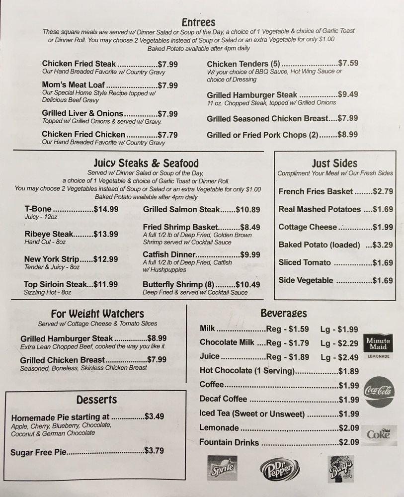 Menu at Benbrook Cafe, Fort Worth