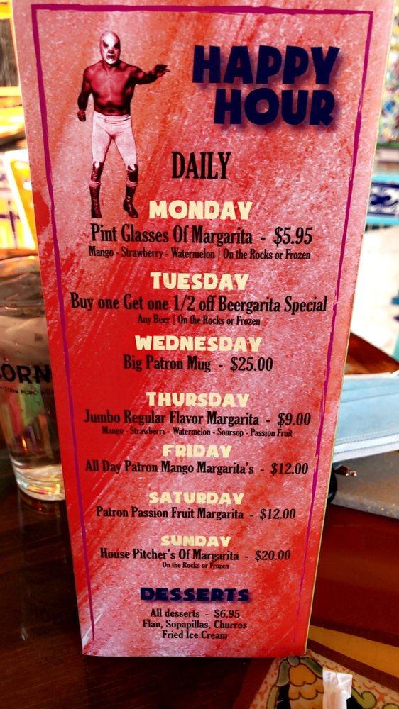 Menu at El Burro Loco Downtown restaurant, St. Louis