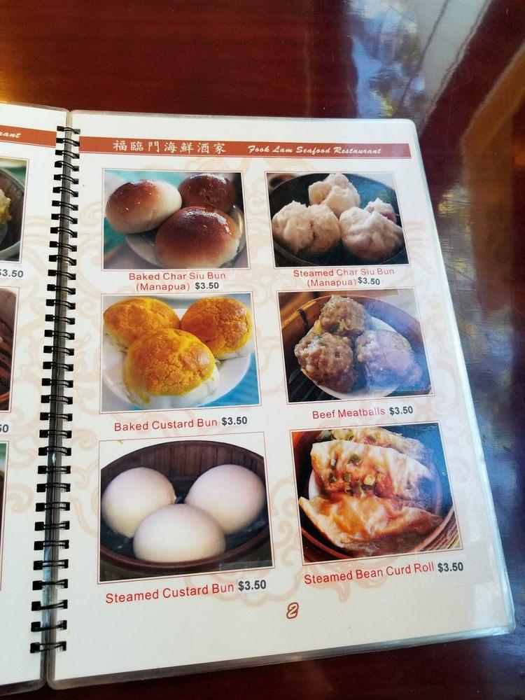 Menu at Fook Lam Seafood Restaurant, Honolulu