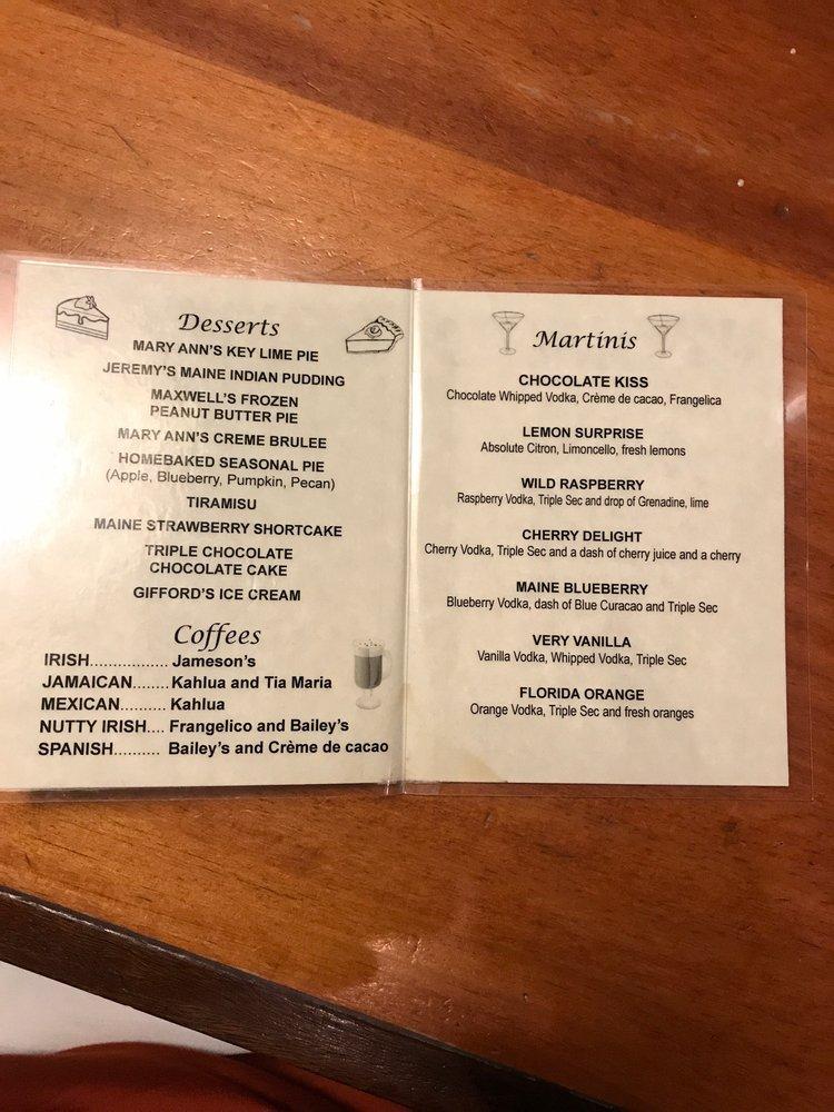 Menu at J.R. Maxwell & Co. restaurant, Bath