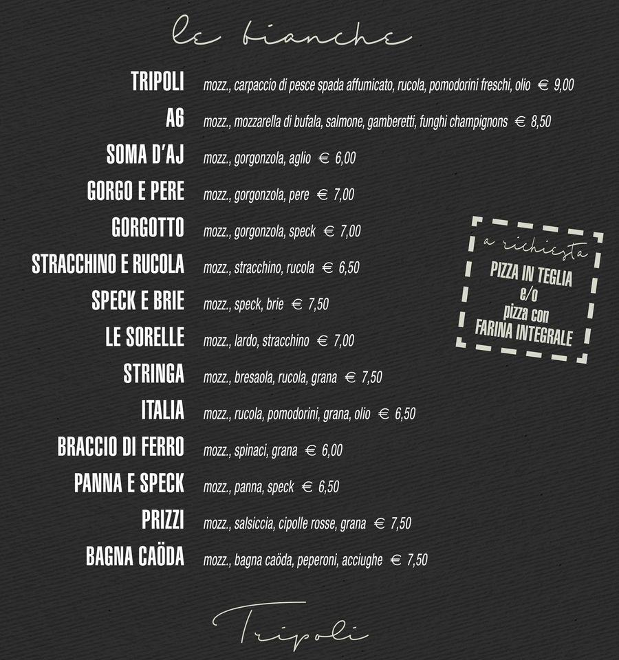 Speisekarte von Pizzeria Ristorante Tripoli, Ceva