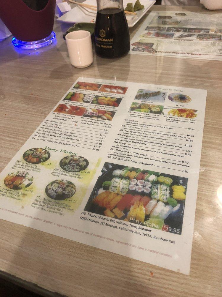 Menu at Sushi Boat restaurant, Pompano Beach