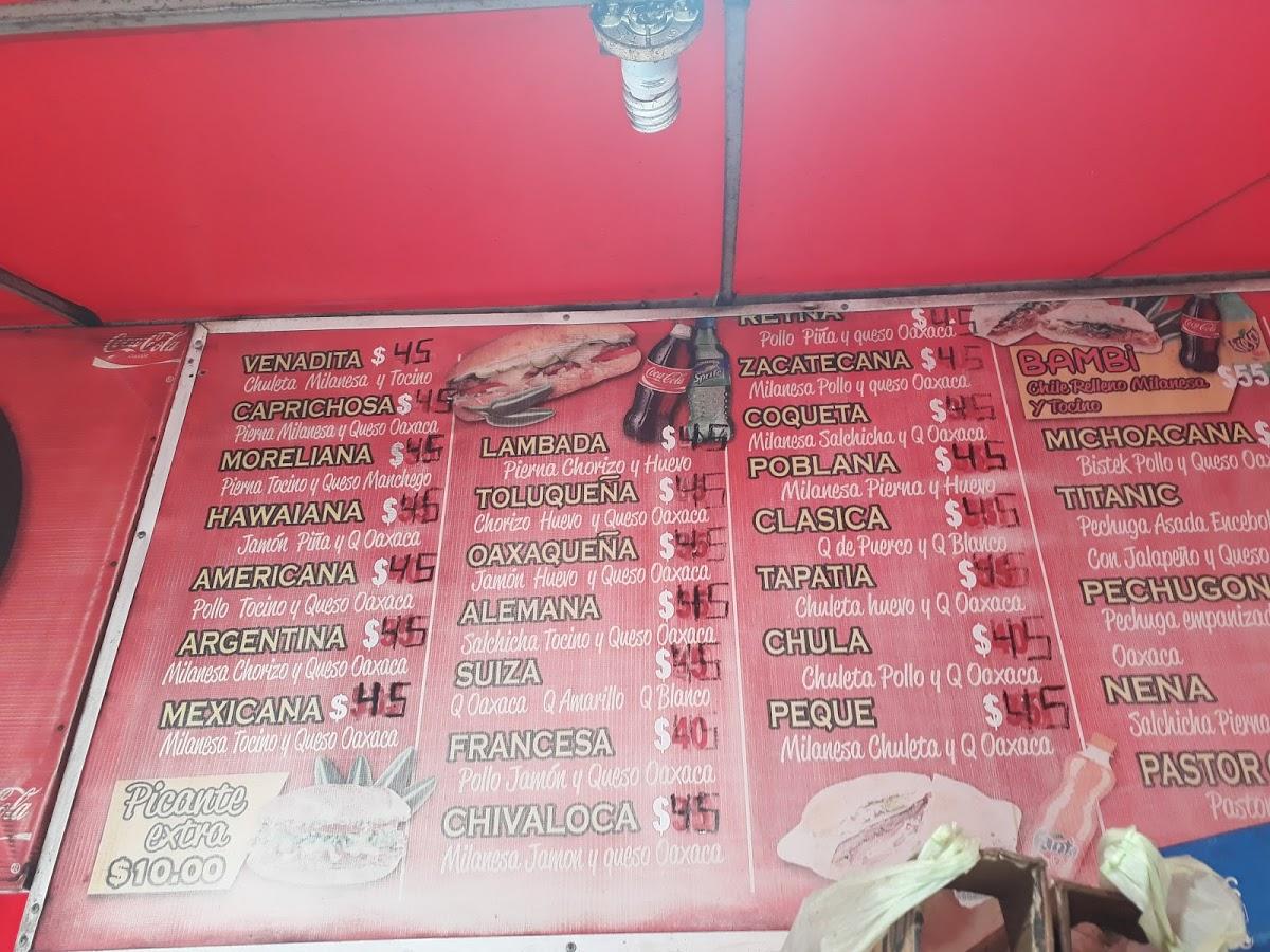 Menu at Tortas El Venado restaurant, Cuautitlán Izcalli