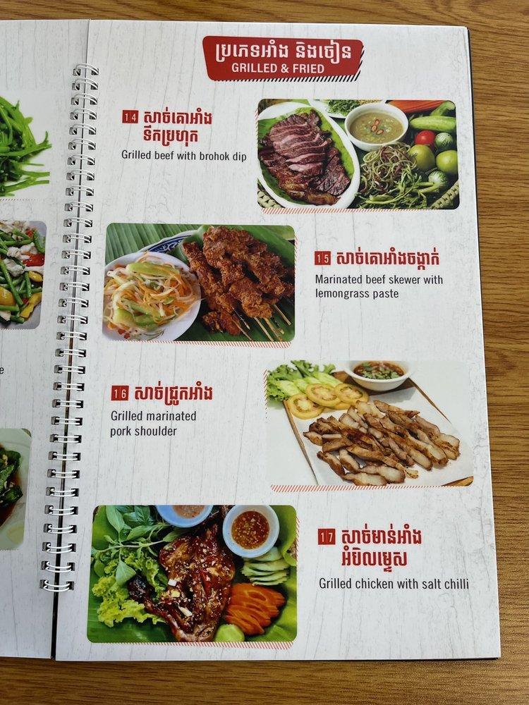Menu at Cambodian and Chinese Fast Food, Tacoma