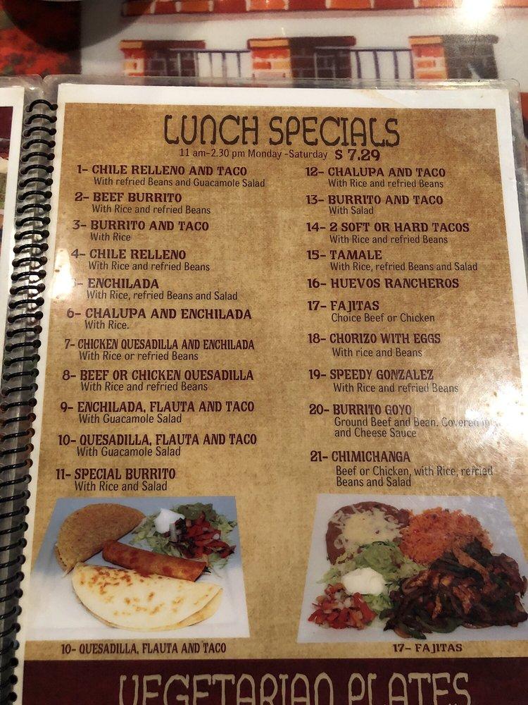 Menu at Jose Locos restaurant, Springfield, 935 N Glenstone Ave