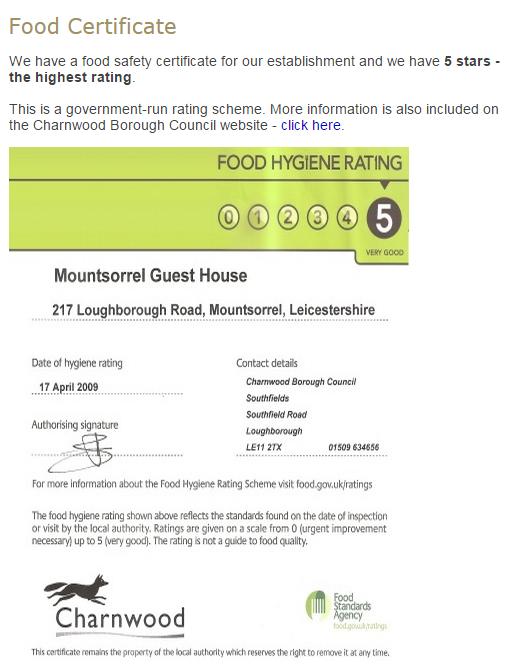 Menu at The Mountsorrel Restaurant, Mountsorrel