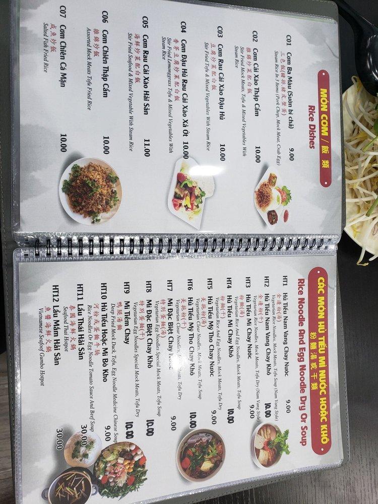 Menu at Pho Chay 88 restaurant, Toronto