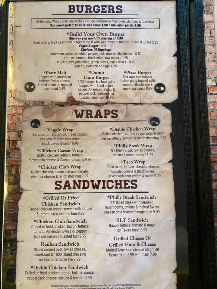 Menu at Pit Stop Bar & Grill, Bessemer