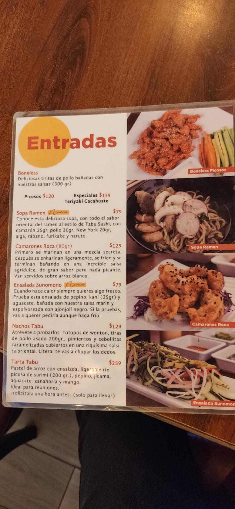 Menu at Tabu Sushi Guasave restaurant, Guasave