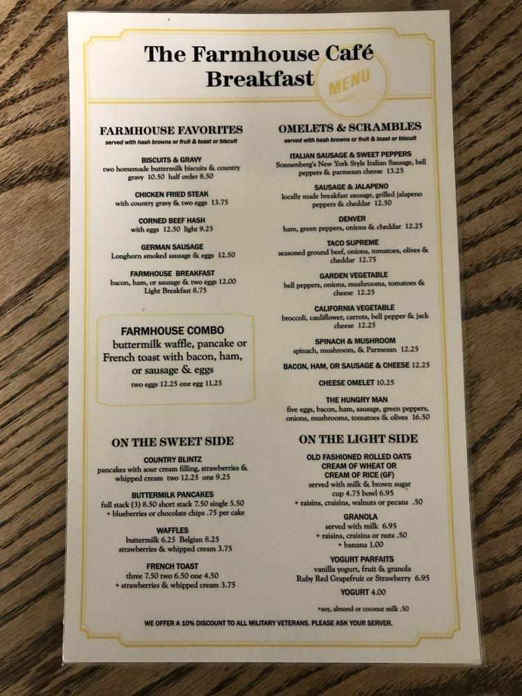 Menu at The Farmhouse Cafe, Metaline Falls