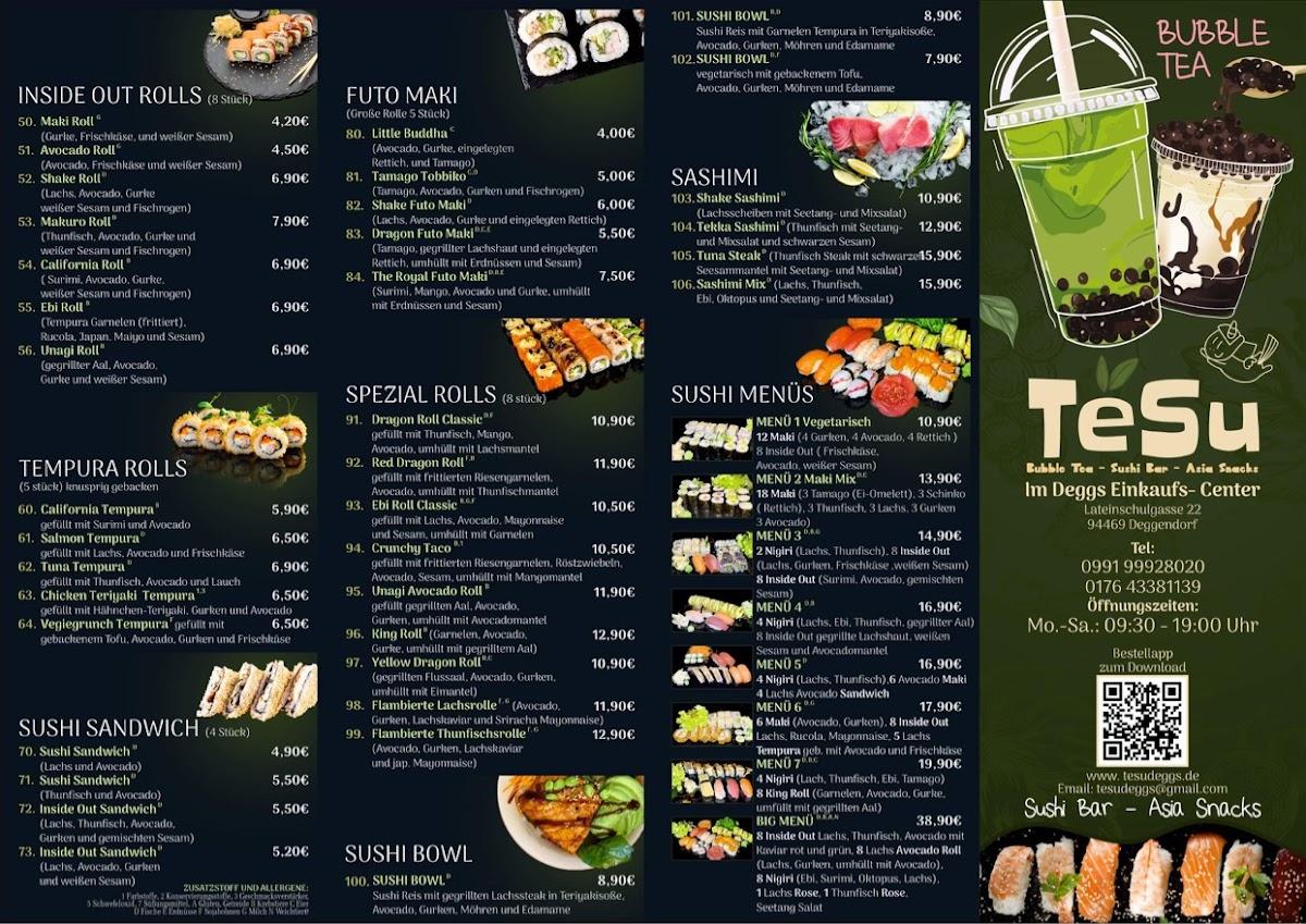 Menu at Bubble Tea & Sushi Bar TeSu, Deggendorf