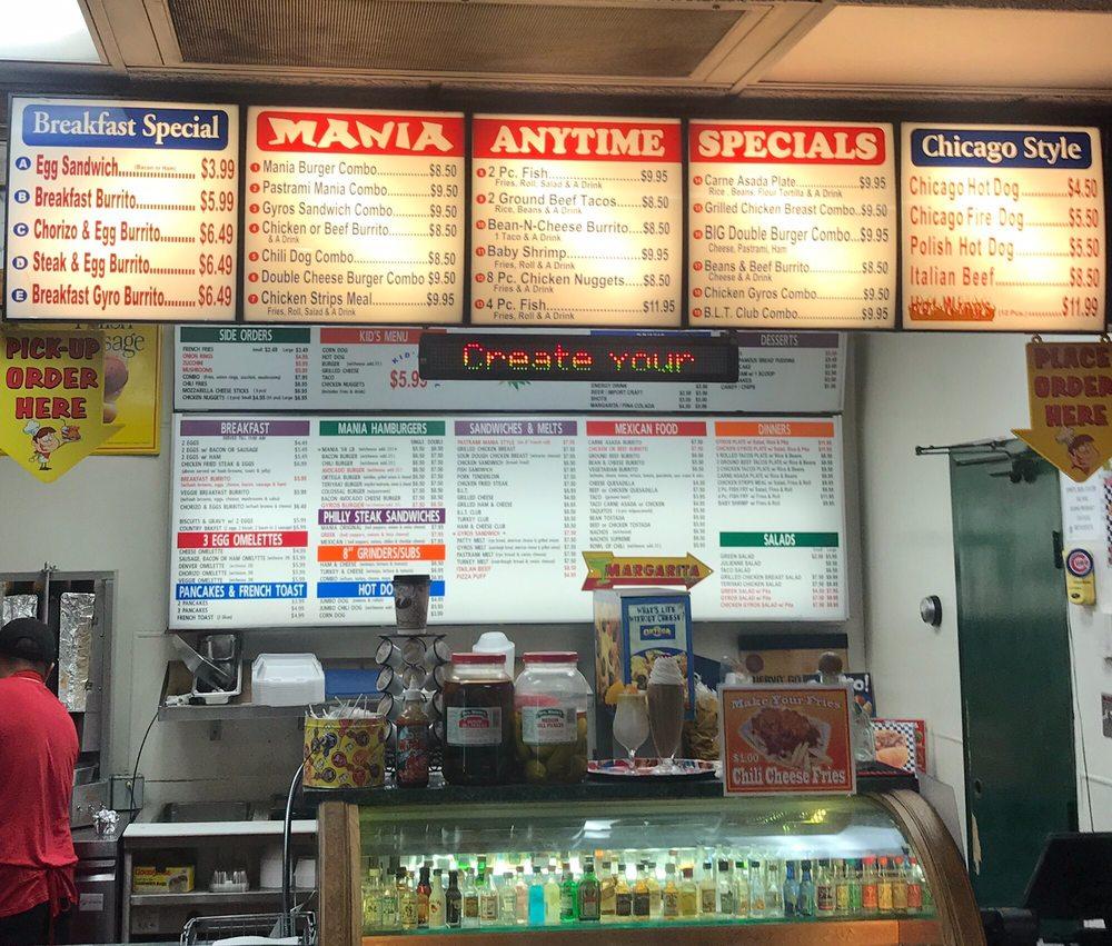 Carta del restaurante Burger Mania, Phoenix