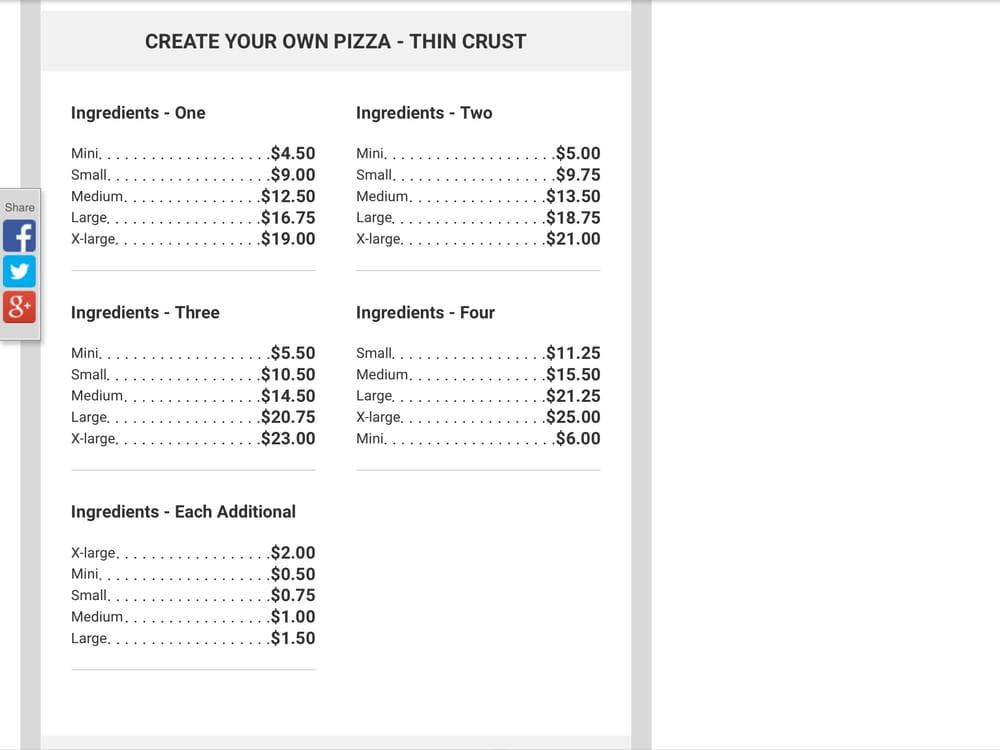 Menu at High Five Pizza BBQ, San Jose, 171 Branham Ln