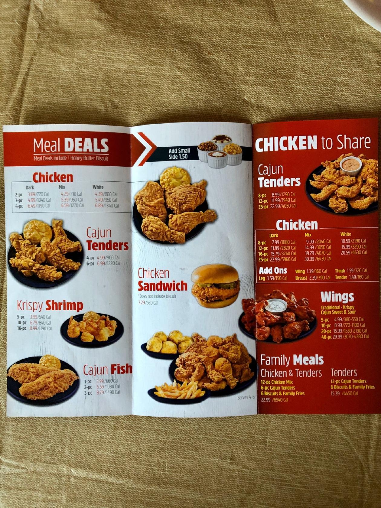 Menu at Krispy Krunchy Chicken fast food, Alpine, W Highway 90