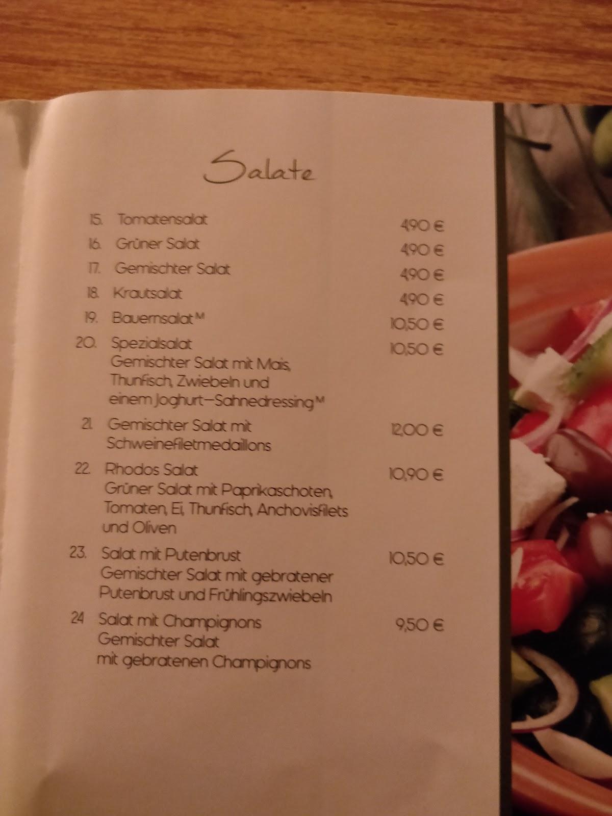 Speisekarte von Top Spin Restaurant, Eitorf