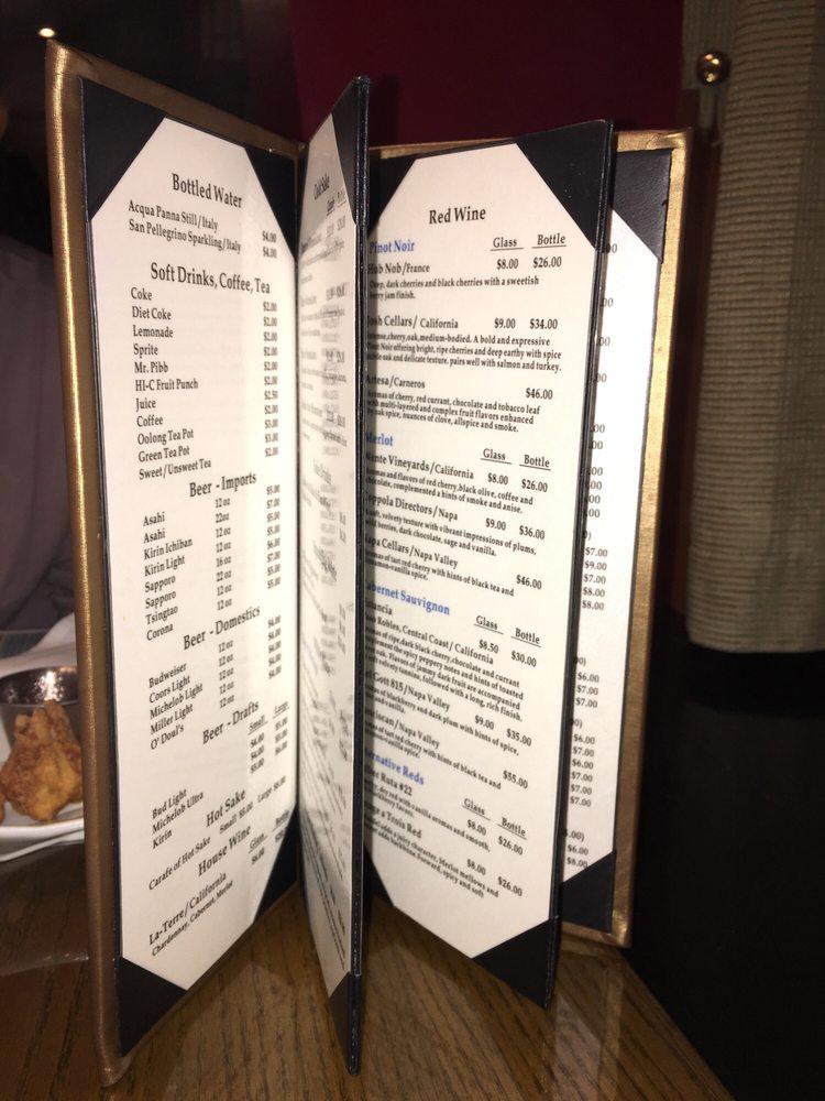 Menu at Azu Lucy Ho's restaurant, Tallahassee
