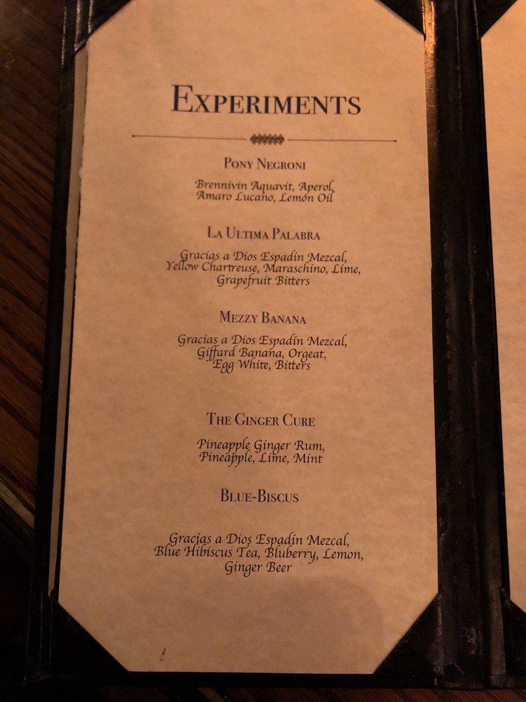 Menu at Edison Experiment pub & bar, San Antonio
