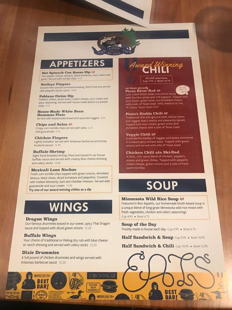 Menu at Loon Cafe St. Paul, Saint Paul