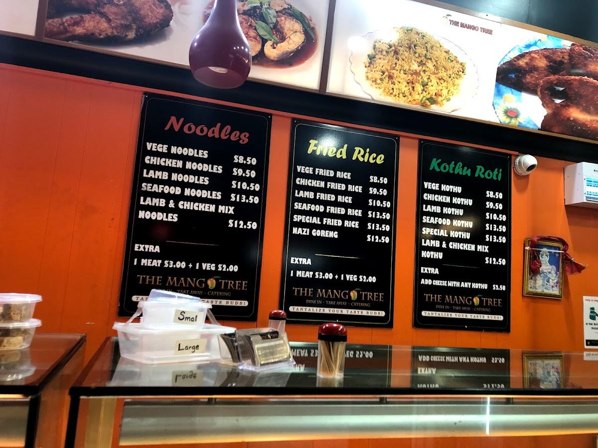Menu at The Mango Tree restaurant, Dandenong
