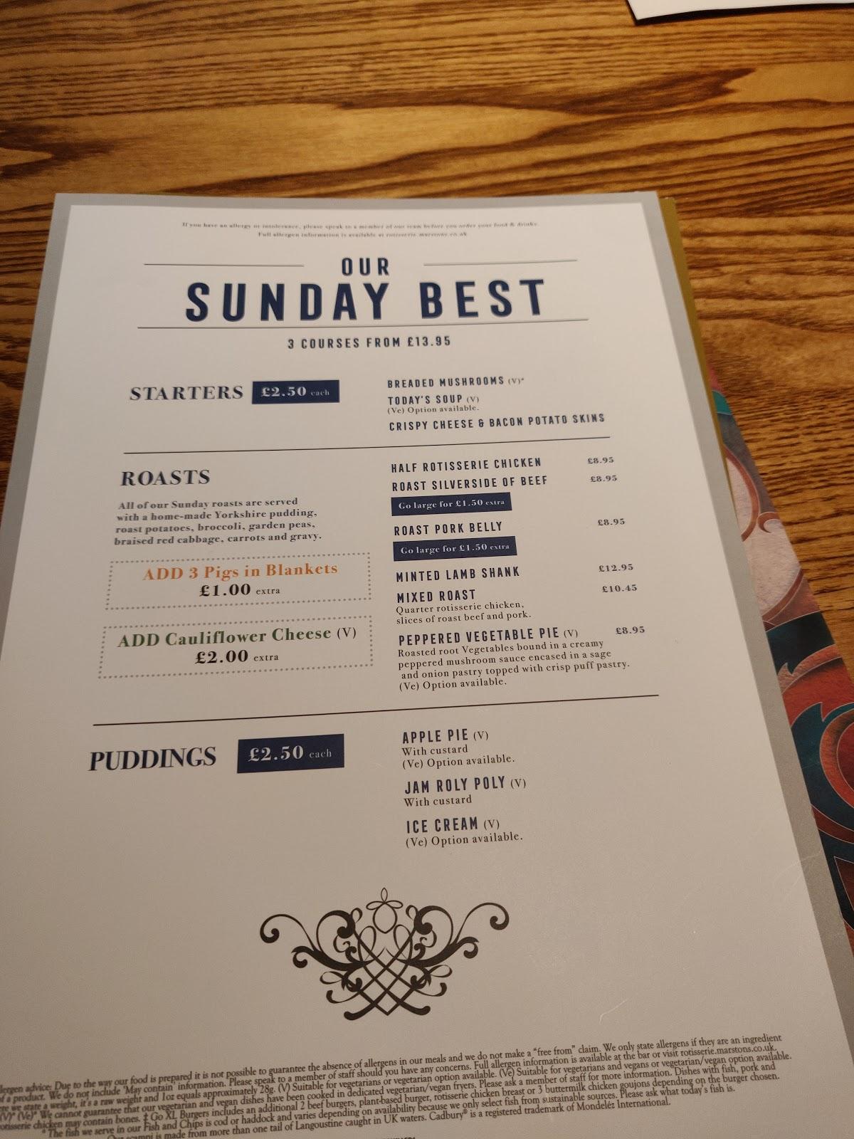 Menu at Willow Beck pub & bar, Northallerton