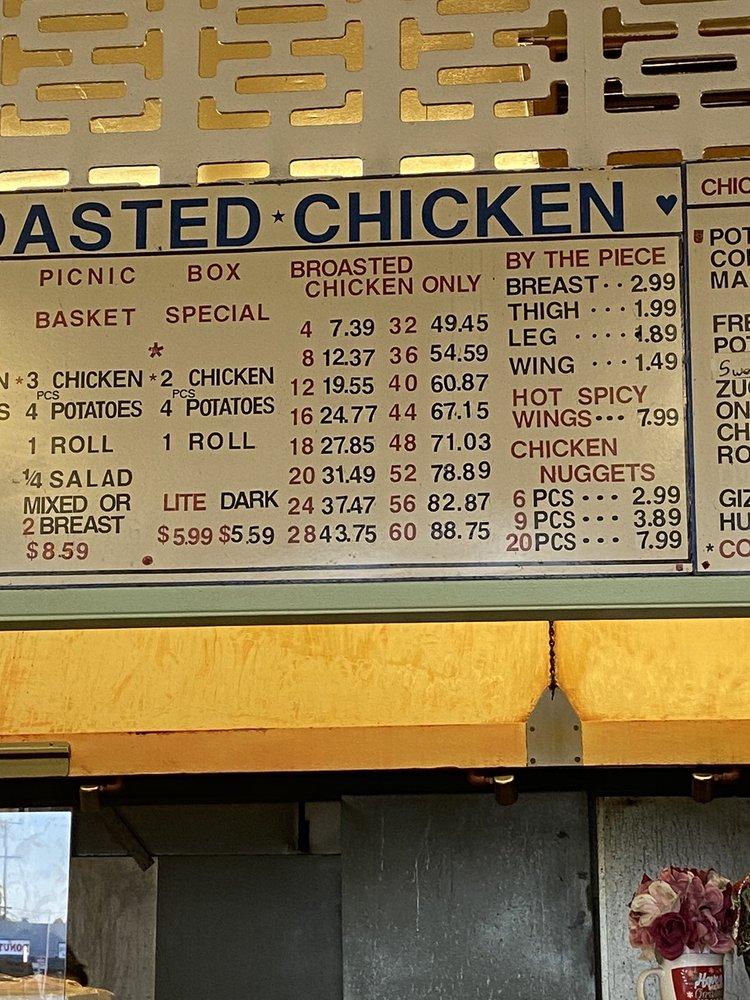 Menu at Grandma's Broasted Chicken restaurant, Bellflower