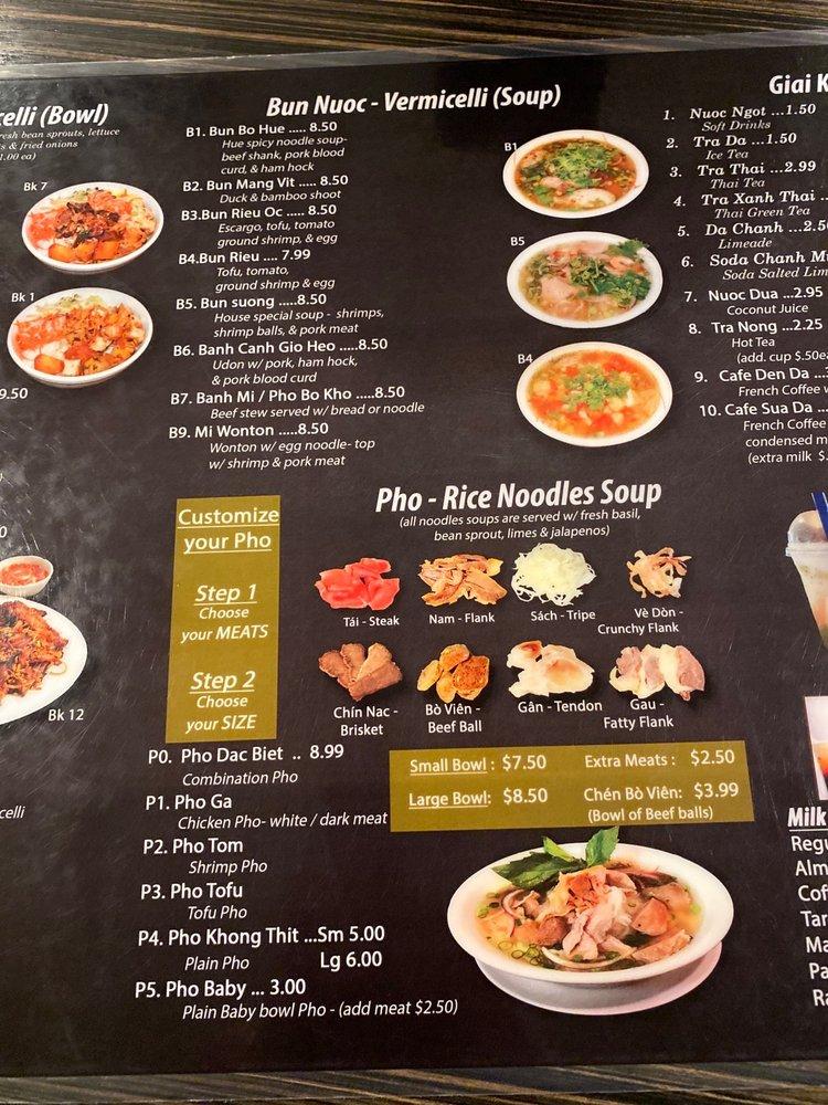 Menu at Thien An Sandwiches restaurant, Houston