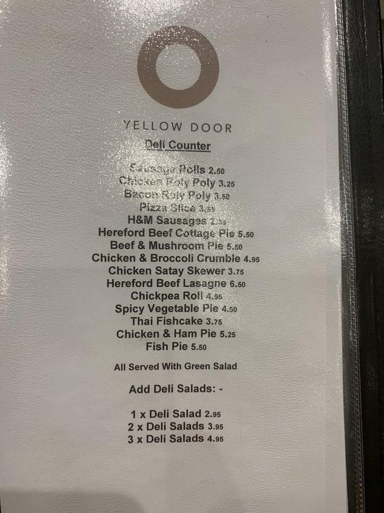 Menu at Yellow Door Deli cafe, Portadown
