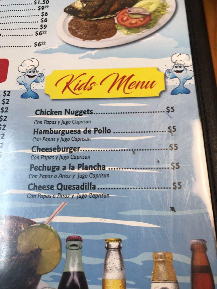 Menu at Mariscos El Moreno restaurant, Lynwood, Atlantic Ave