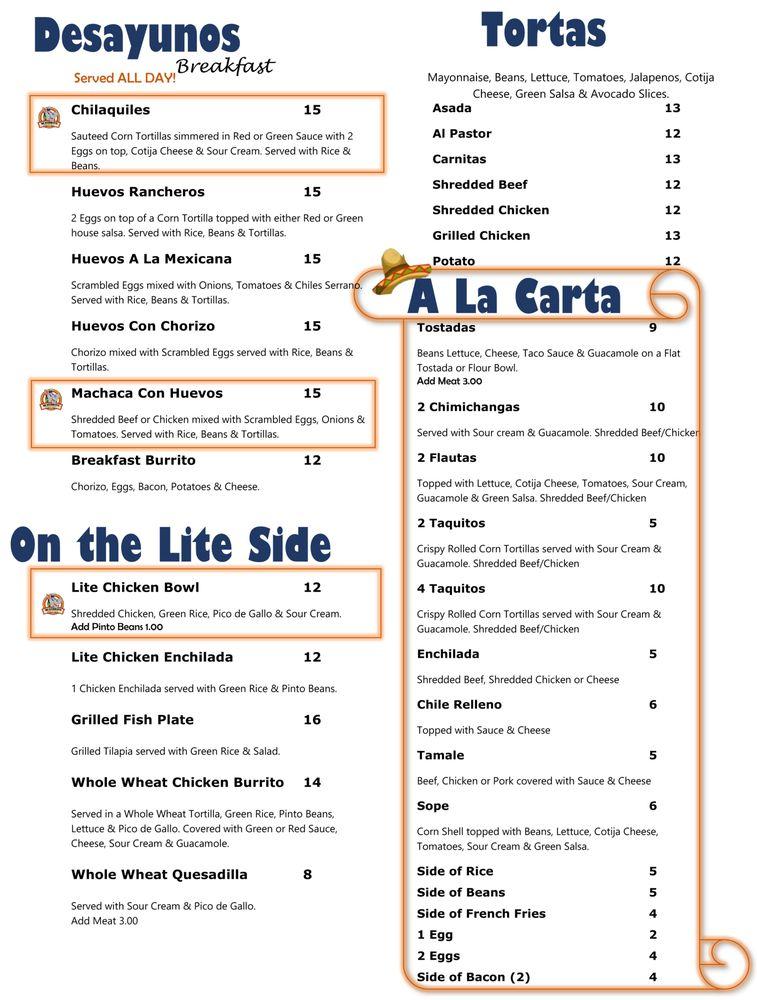 Menu at Mi Burrito Mexican Grill restaurant, Redondo Beach