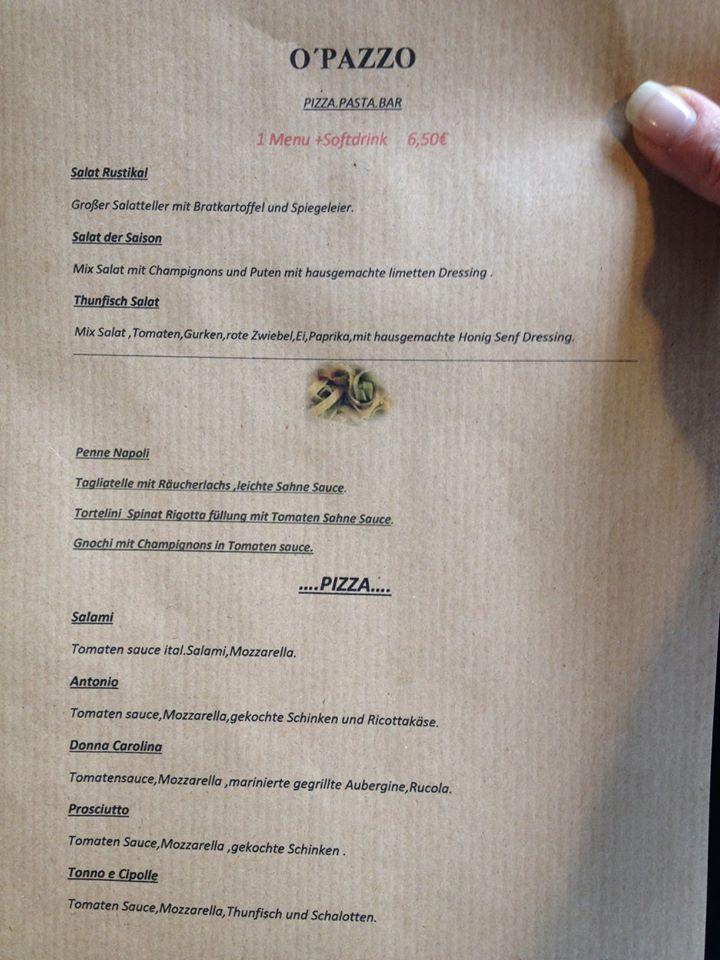 Speisekarte von O‘PAZZO restaurant, Dorsten, Markt 17