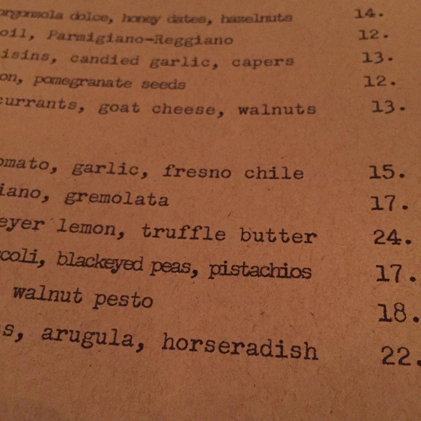 Menu at Union Restaurant, Pasadena, 37 Union St