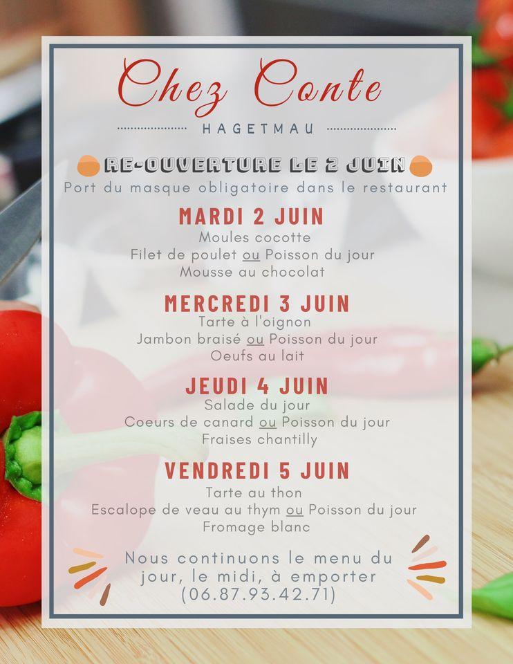 Menu at Auberge du Conte pub & bar, Hagetmau