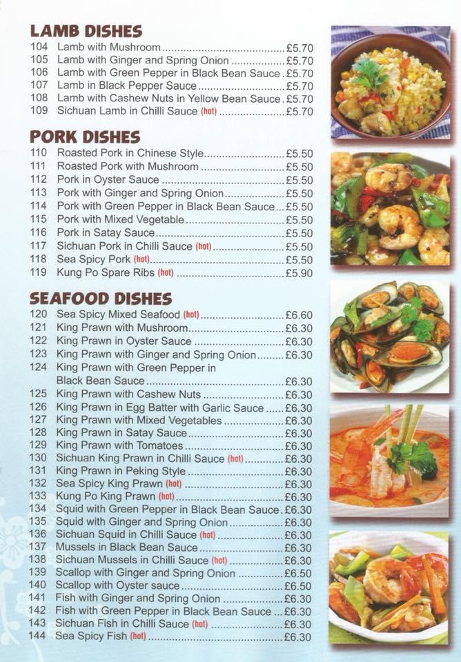 Menu at Golden Pearl restaurant, East Hanningfield