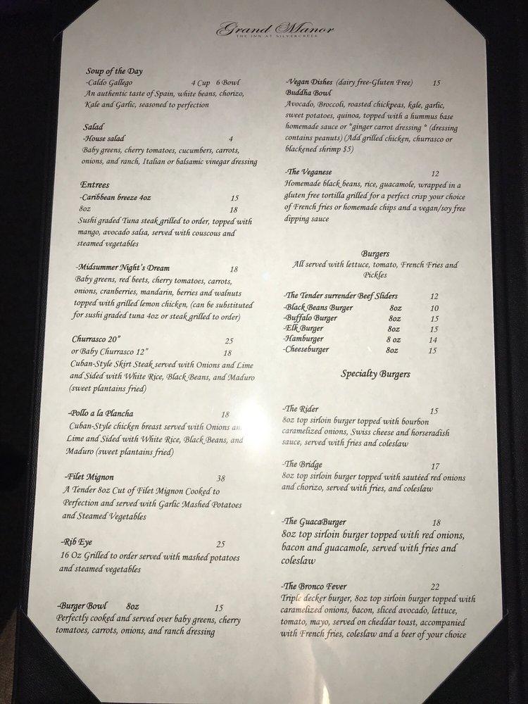 Menu at Grand Manor Catering pub & bar, Granby, US-40 spc 1374