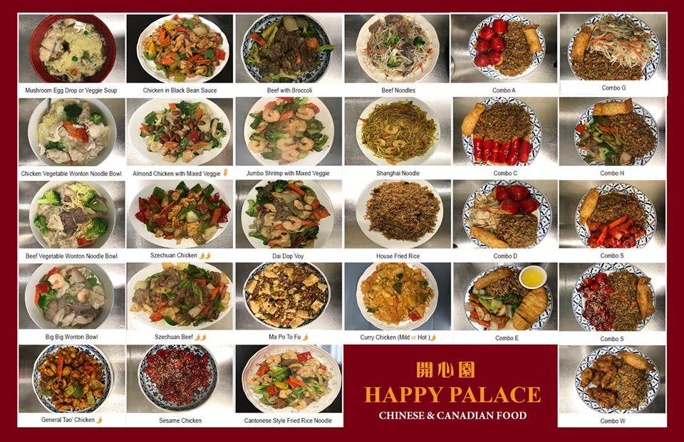 Carta de Happy Palace Chinese And Canadian Restaurant, Peterborough