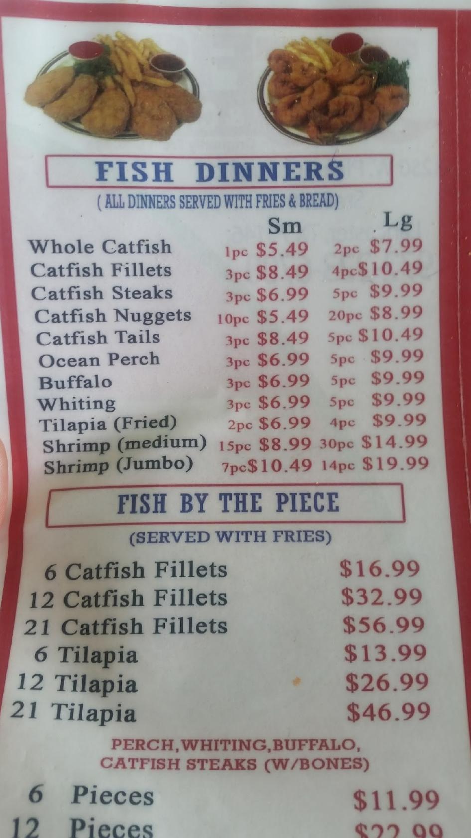 Menu at JJ Fish & Chicken restaurant, Lancaster, W Pleasant Run Rd #220