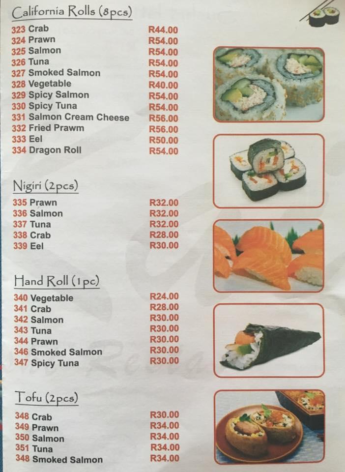 Menu at Kai Chinese & Sushi Restaurant, Randburg, Shop 2