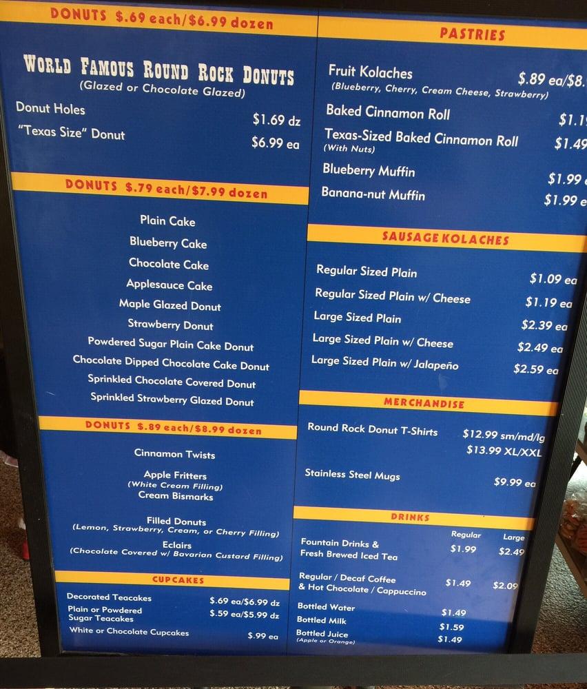 Menu at Round Rock Donuts fast food, Round Rock, 106 W Liberty Ave