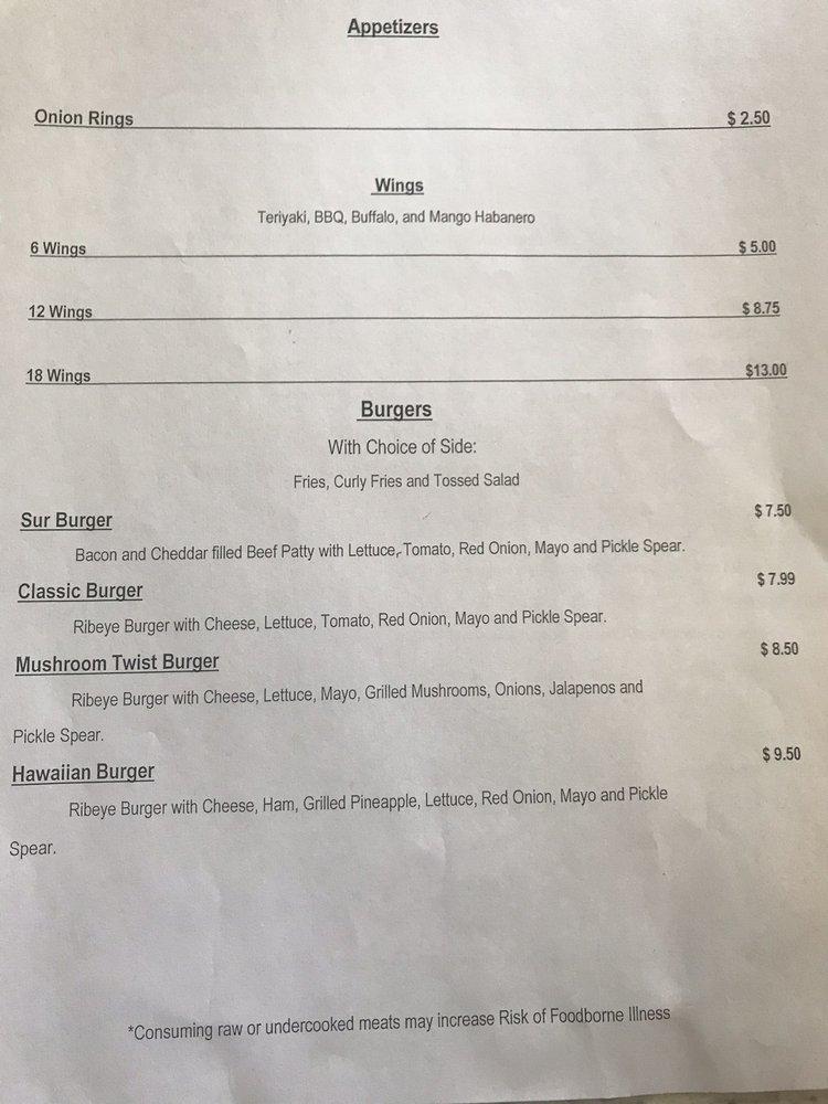 Menu at Sur 81 restaurant, Marion, VA-16