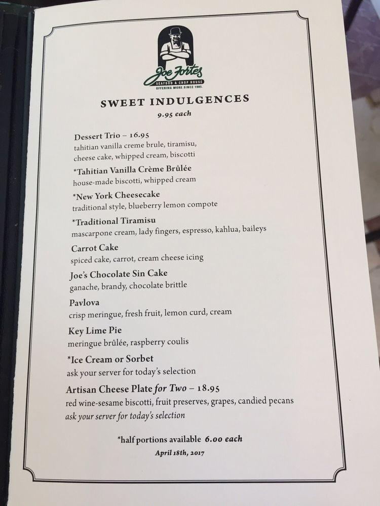 Menu at Joe Fortes Seafood & Chop House steakhouse, Vancouver, 777 ...