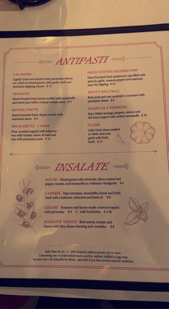 Menu at Pasto Italiano Restaurant & Bar, Westfield