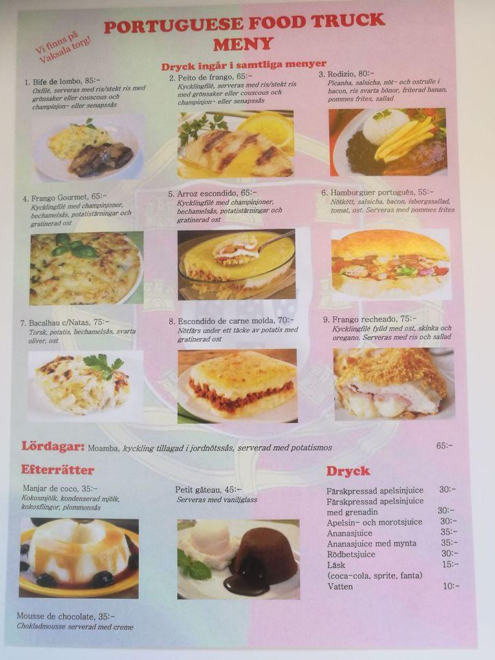 Menu at Portuguese Food Truck restaurant, Uppsala