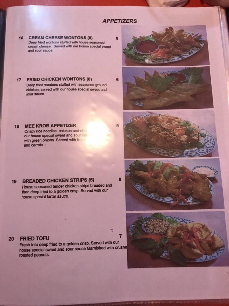 Menu at Thai Princess restaurant, Garden Grove